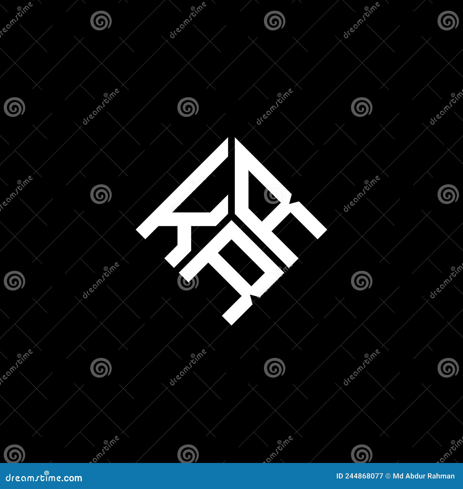 KRR Letter Logo Design on Black Background. KRR Creative Initials ...