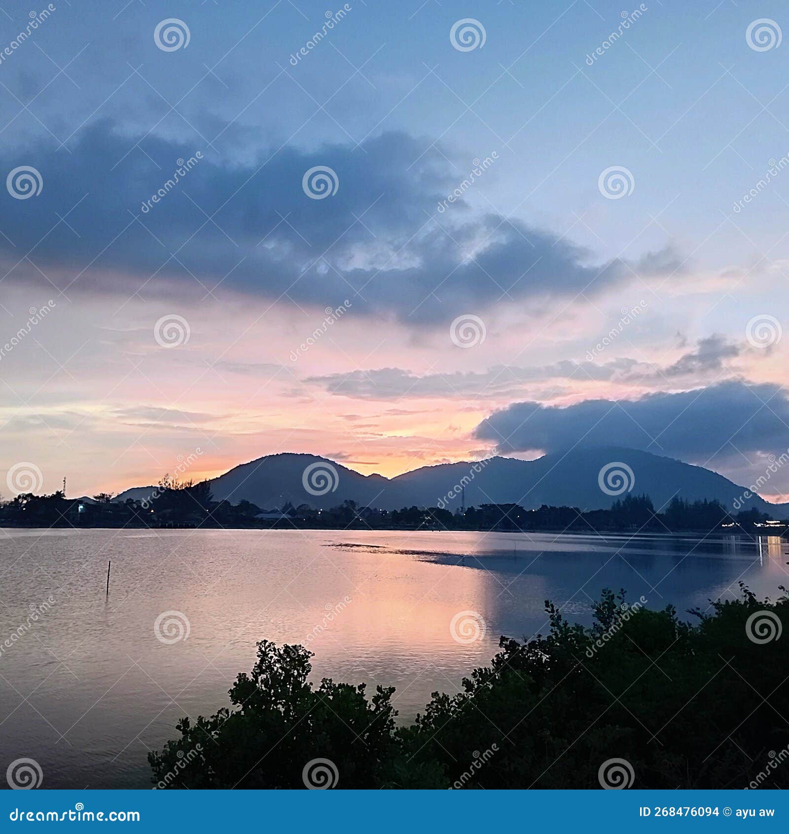 Beautiful View of the Lake in the Evening Stock Photo - Image of ...