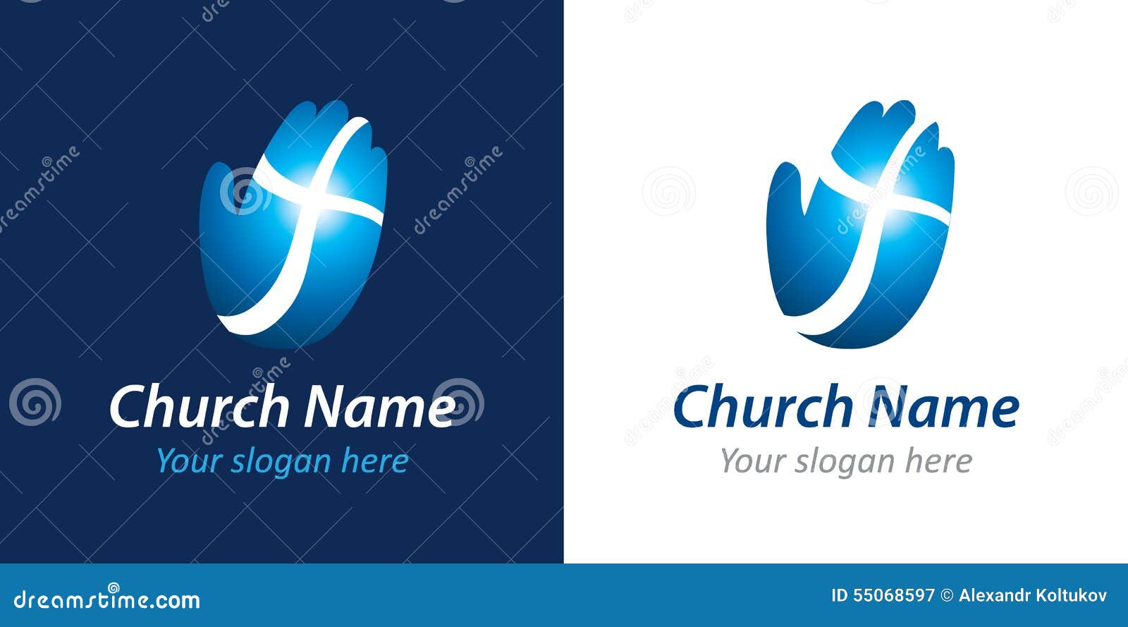 Kruis Op Het Embleem Van De Handkerk Vector Illustratie - Illustration ...