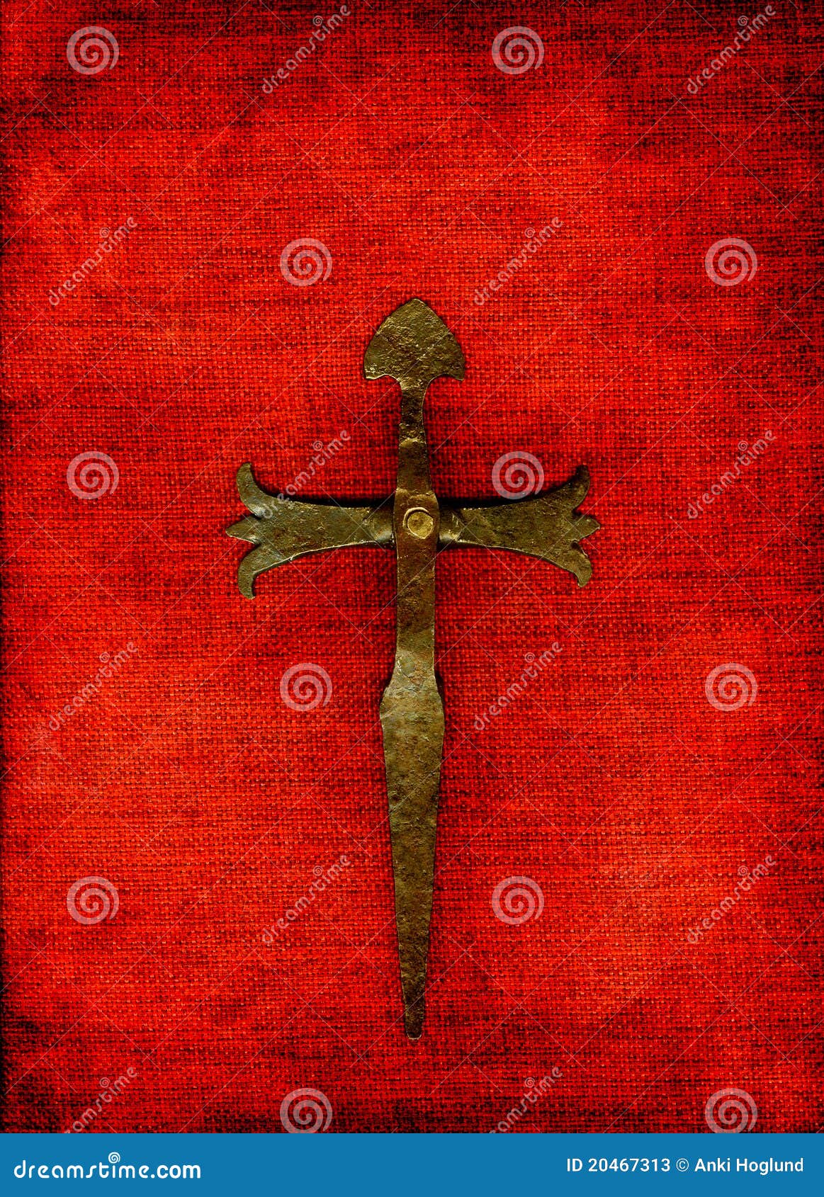 Kruis op rood stock afbeelding. Image of antiquiteit - 20467313