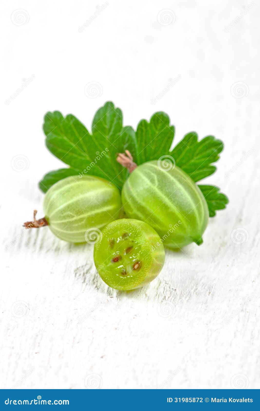 Kruisbessen met bladeren stock foto. Image of pappig - 31985872