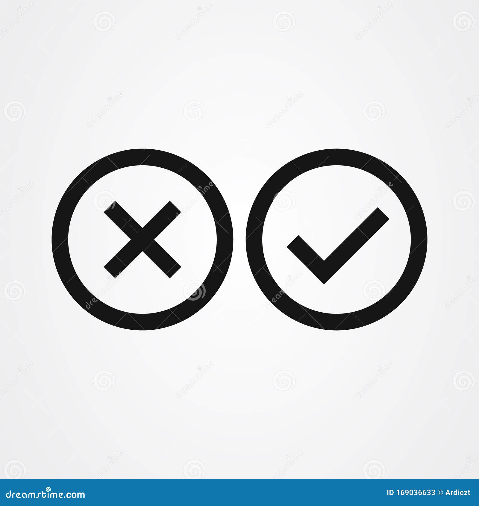 Kruismarkering En Vector Van Het Symbool Van Het Teken Van De Controle ...