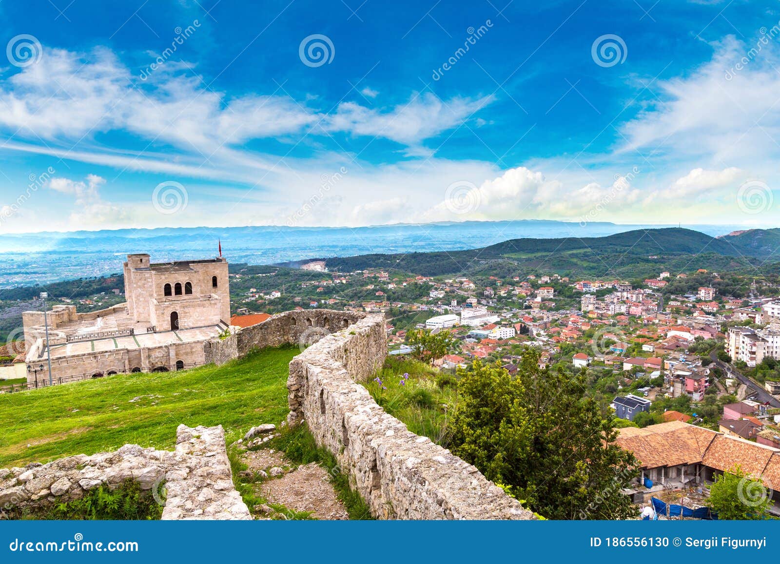 Kruja castle in Albania stock photo. Image of museum - 186556130