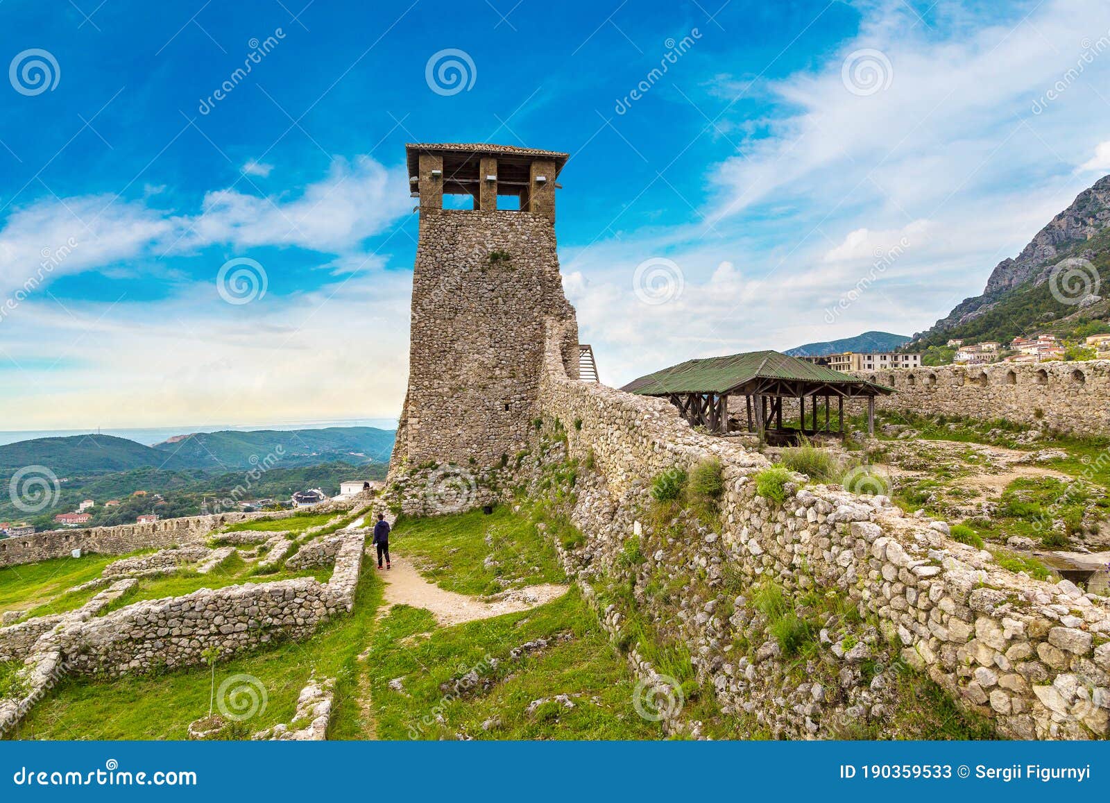 Kruja castle in Albania stock image. Image of town, tirana - 190359533