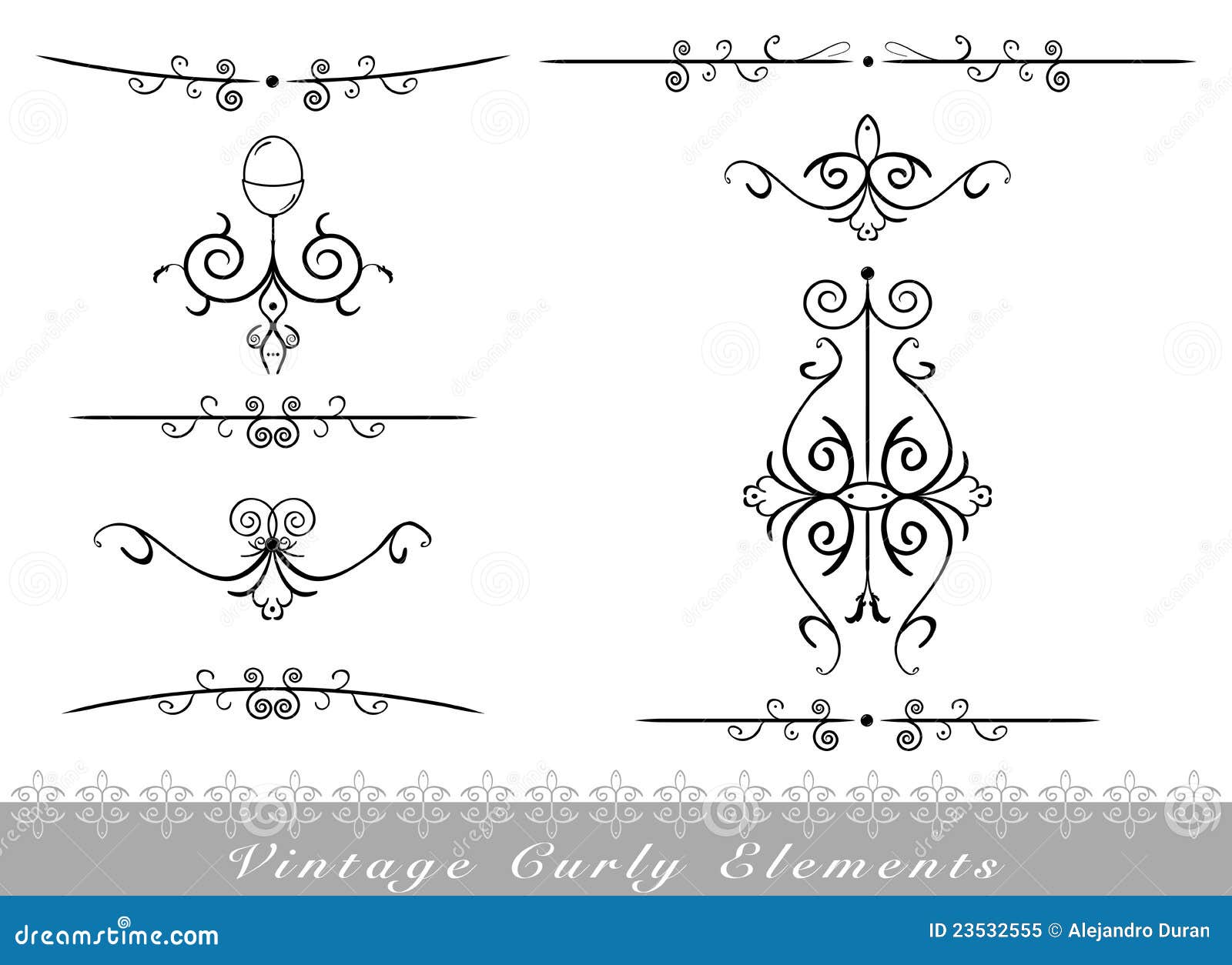 Krul elementen vector illustratie. Illustration of grens - 23532555
