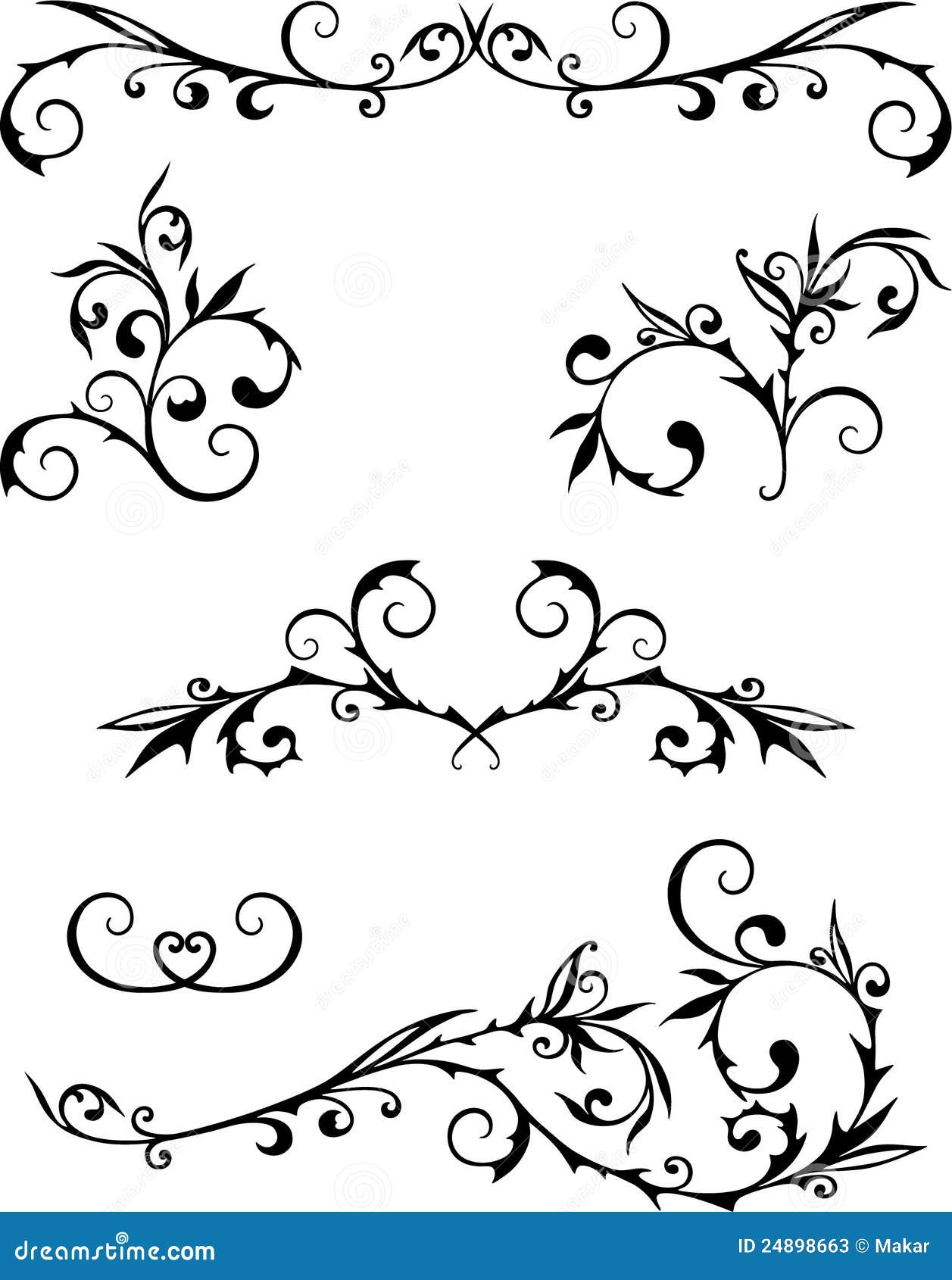 Krullen vector illustratie. Illustration of bloemen, spiraal - 24898663