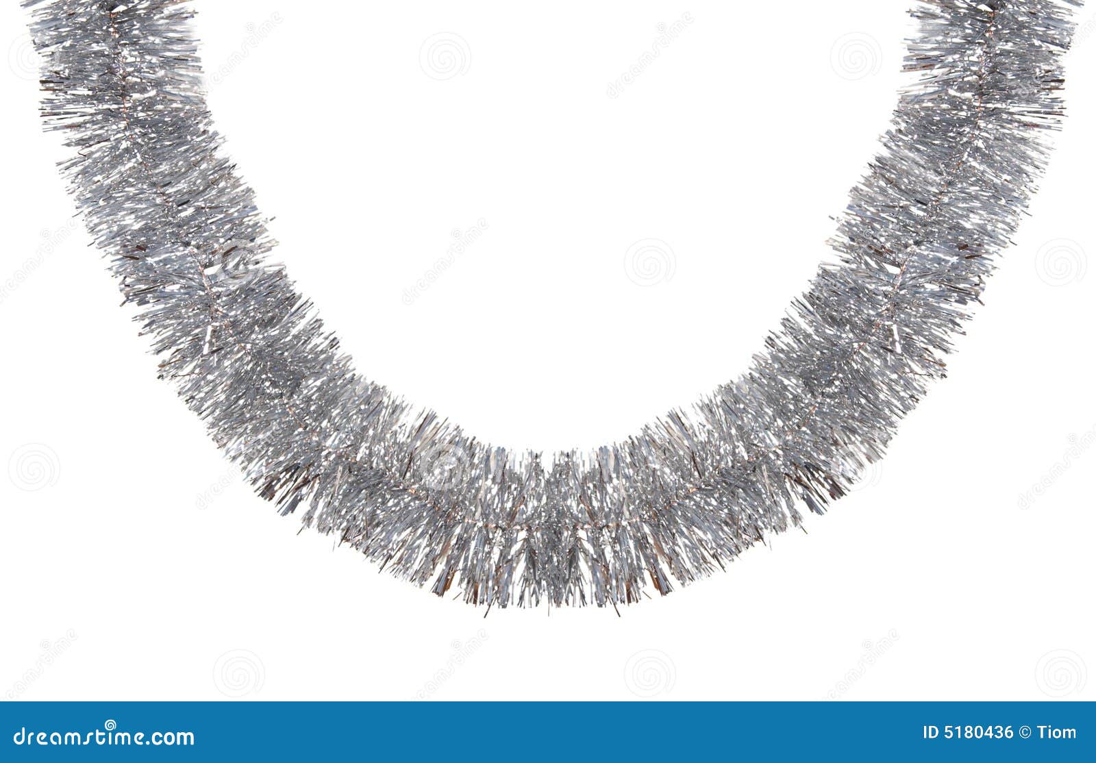 Krullende zilveren slinger stock foto. Image of vieringen - 5180436