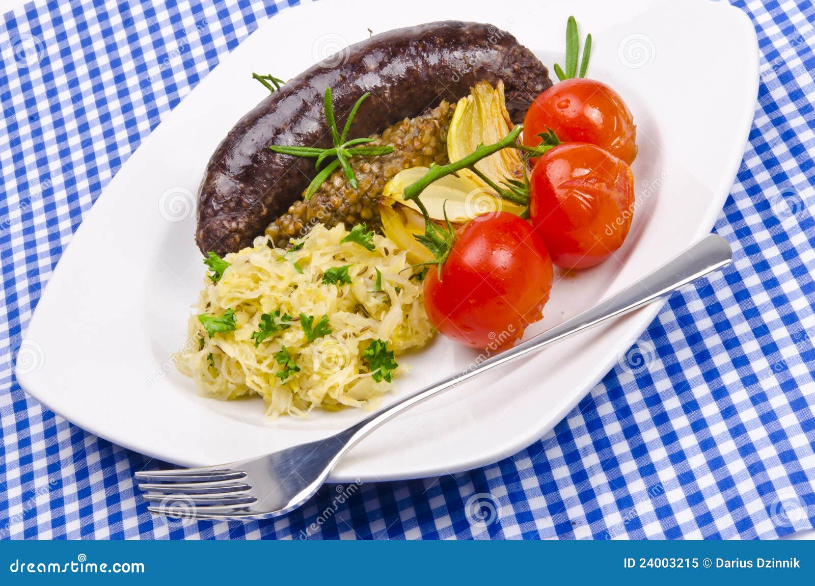Krupniok Traditional Blood Sausage Stock Image - Image of cucumber ...