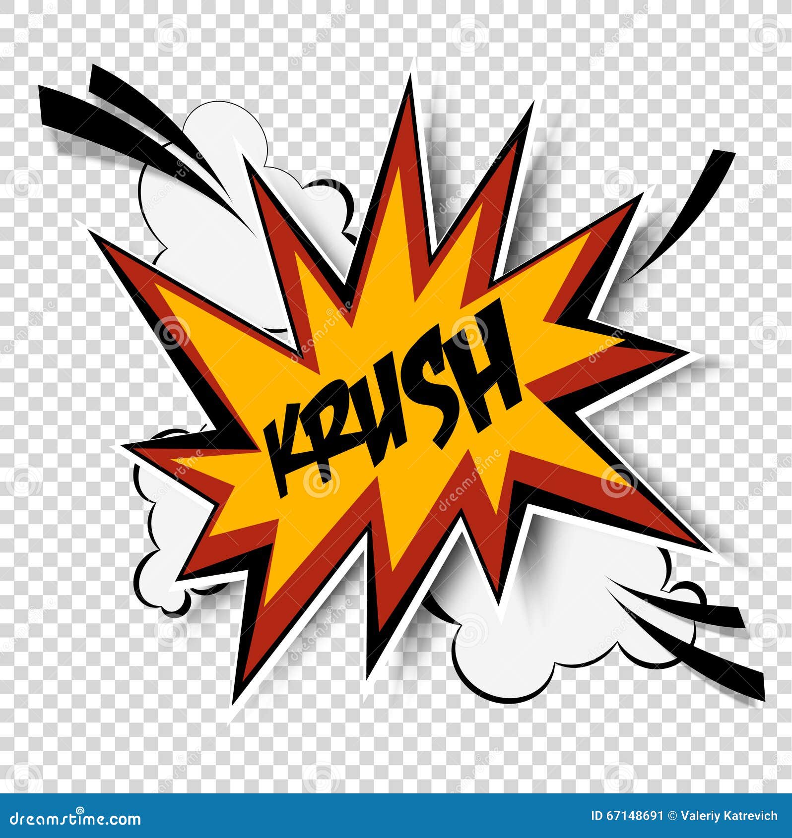 Krush Comics Icon Pop Art Speech Bubble. Vector Illustration Stock ...