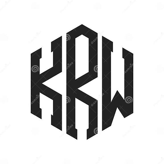 KRW Logo Design. Initial Letter KRW Monogram Logo Using Hexagon Shape ...