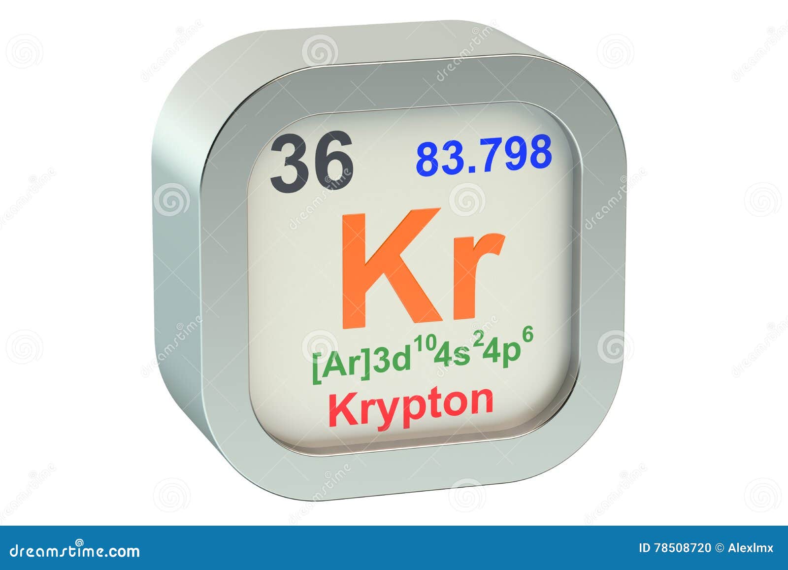 Krypton stock illustratie. Illustration of mendelejev - 78508720