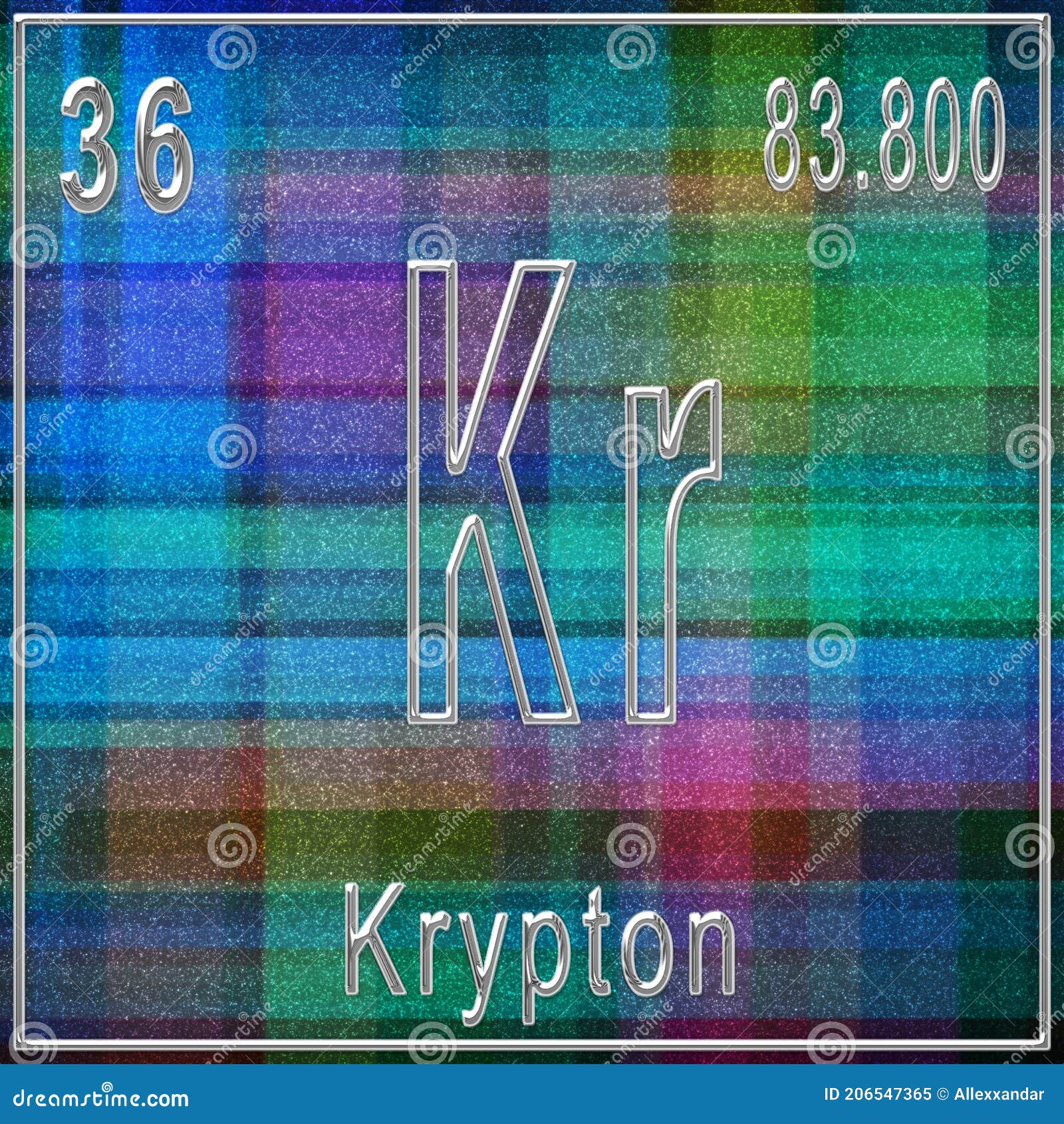 Krypton Chemical Element Symbol From Periodic Table Stock Photo ...