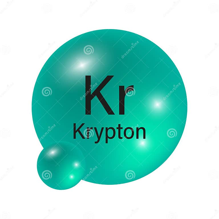 Krypton Element Icon. Green Gradient Sphere. Atomic Symbol Kr. Vector ...