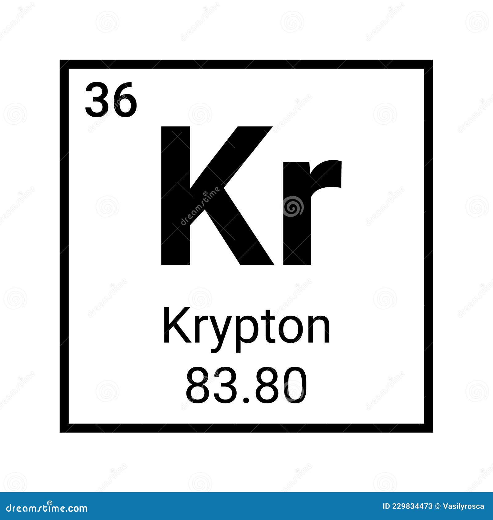 Krypton Element Science Icon. Vector Chemistry Atom Laboratory Symbol ...