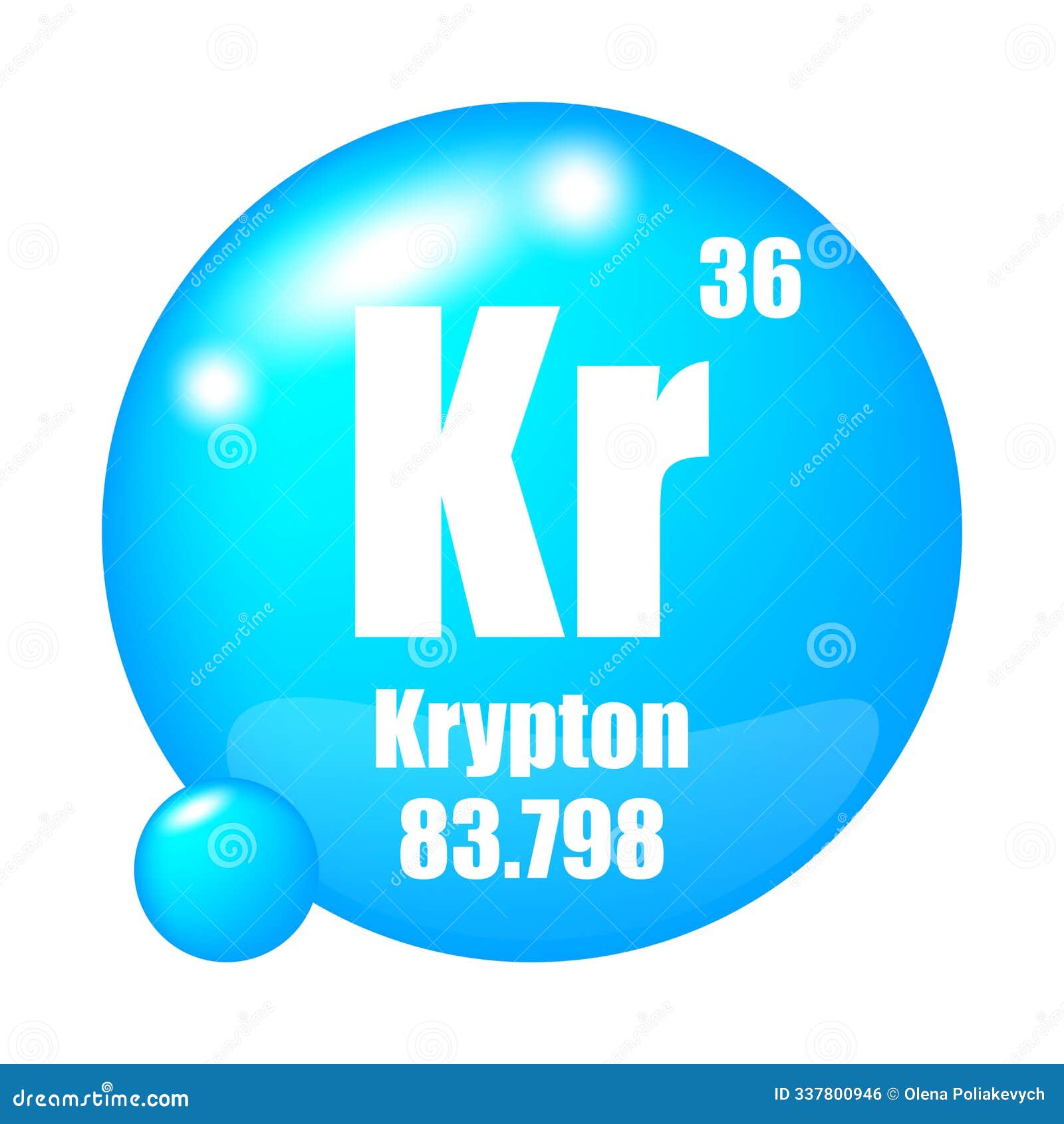 Krypton Icon. Kr Chemical Element. Atomic Number 36. Mass 83.798 Stock ...