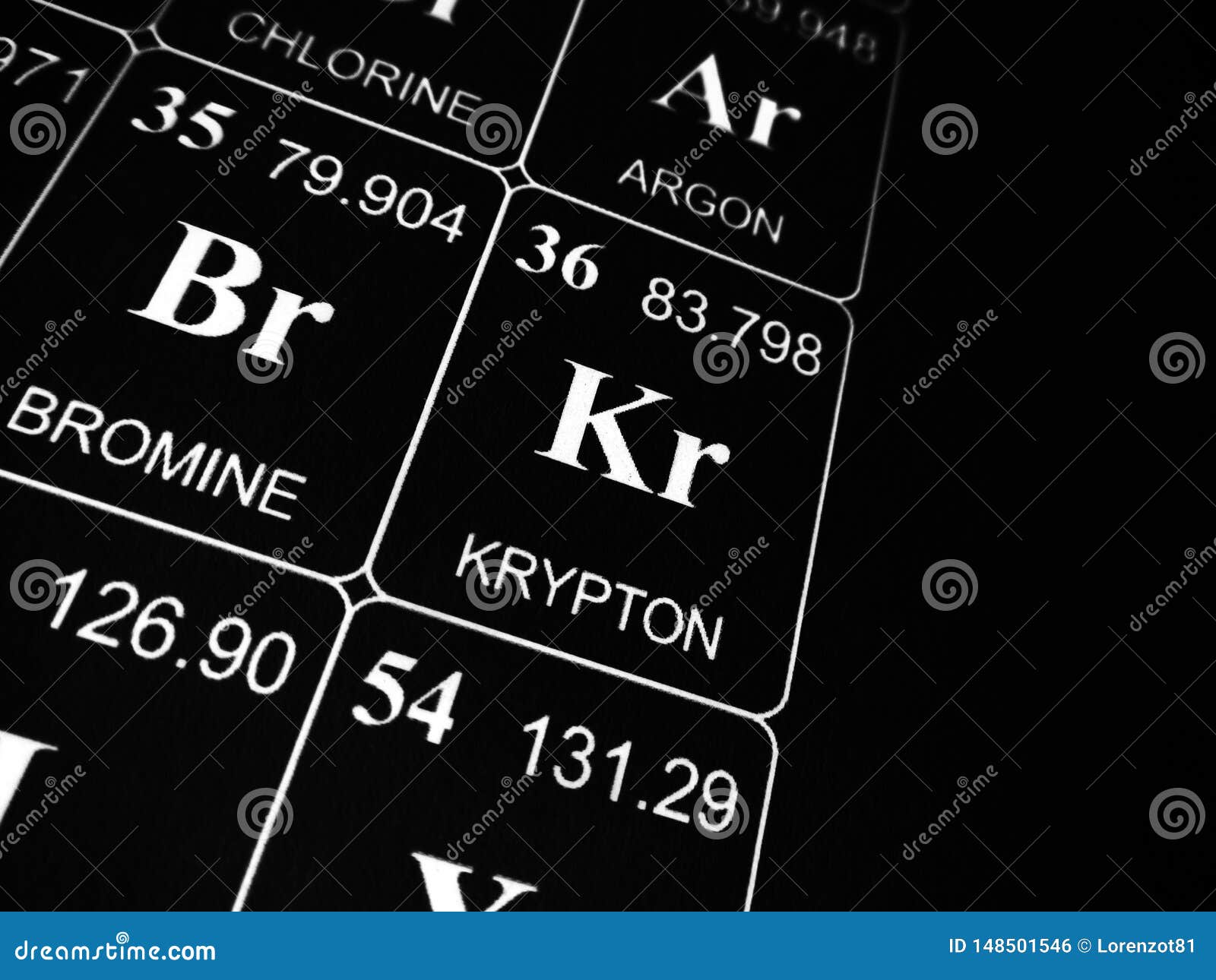 Krypton on the Periodic Table of the Elements Stock Photo - Image of ...
