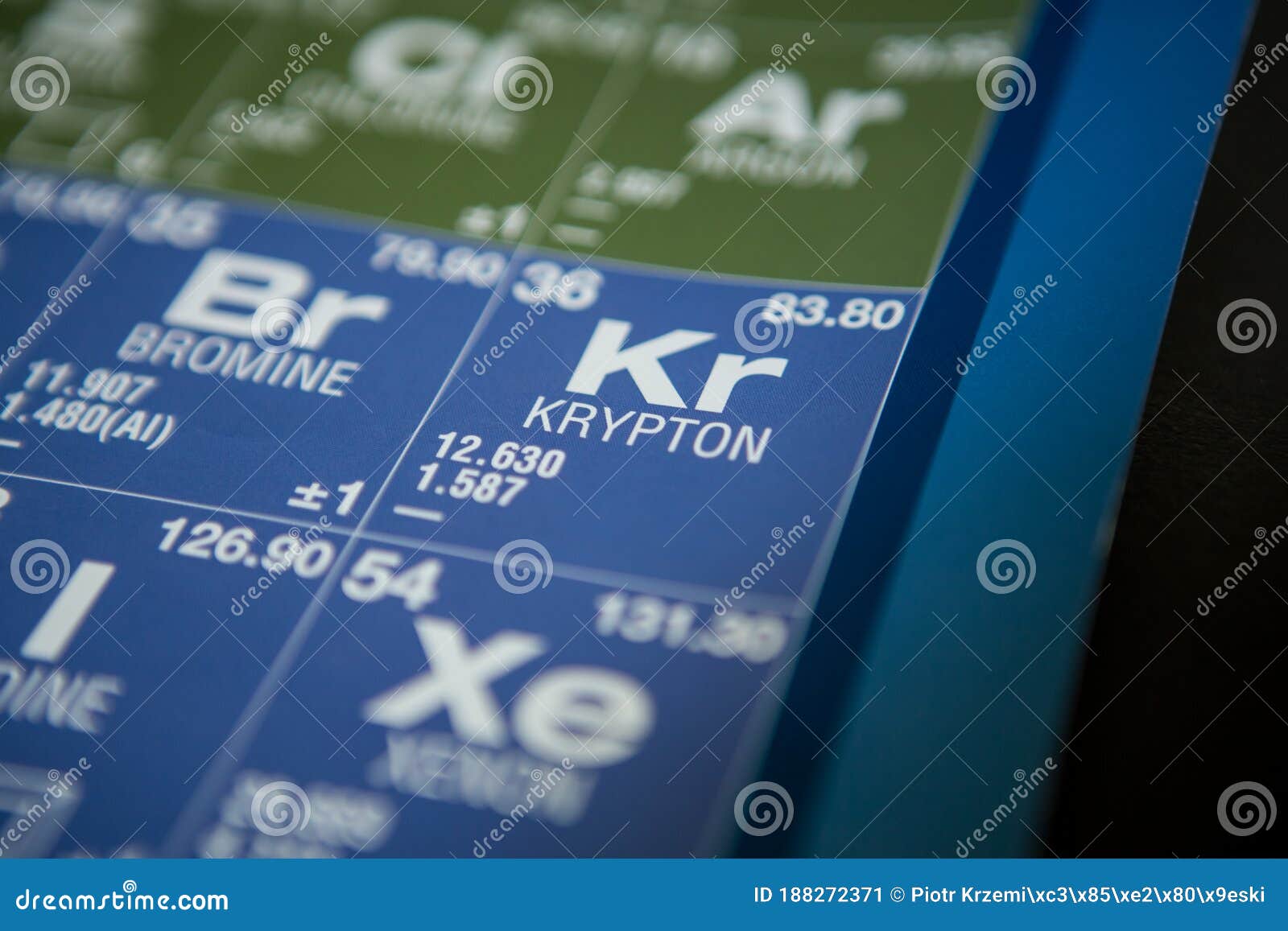 Krypton on the Periodic Table of Elements Stock Image - Image of color ...