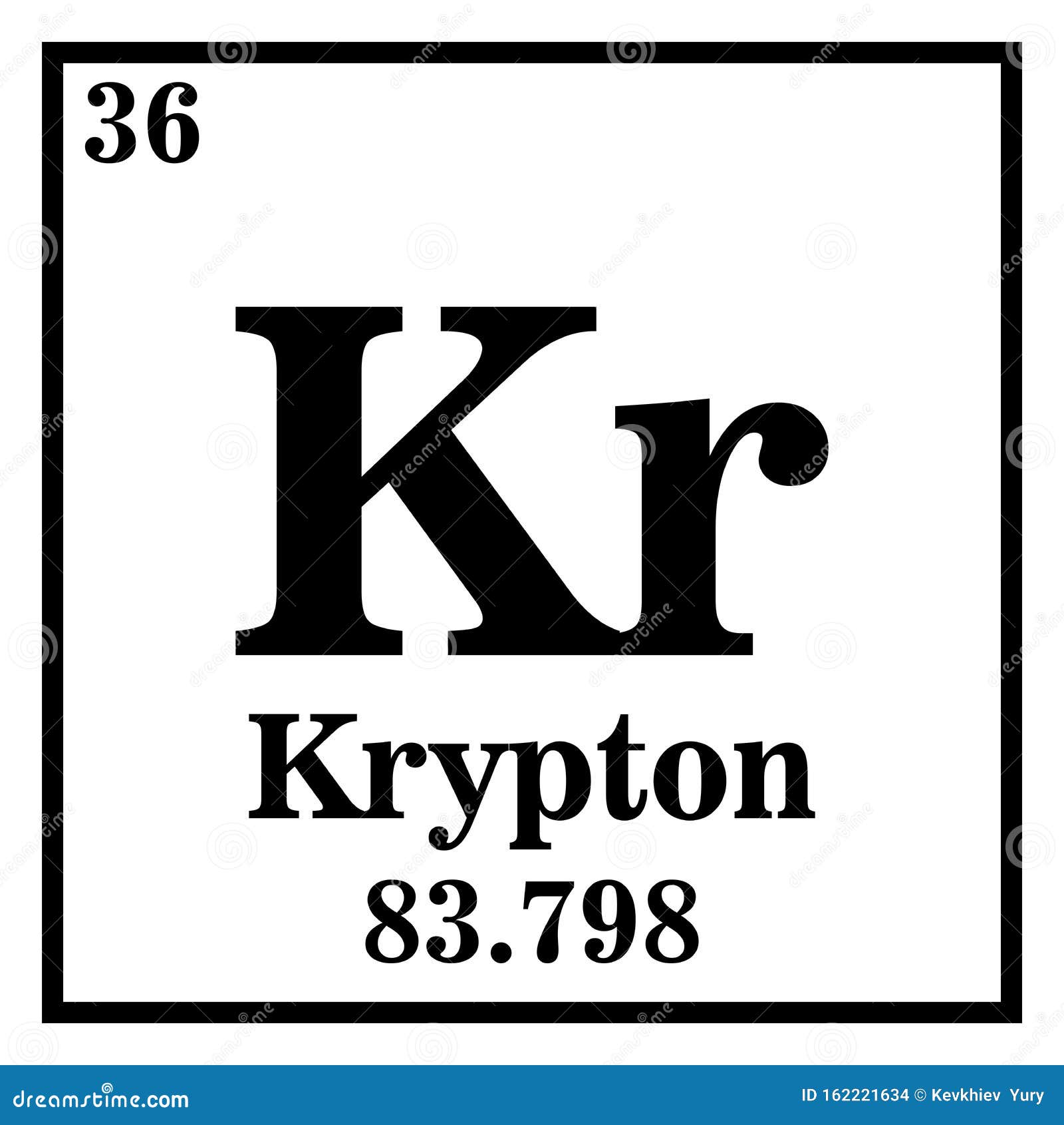 Krypton Periodic Table Van De Vector Van Elementen Vector Illustratie ...