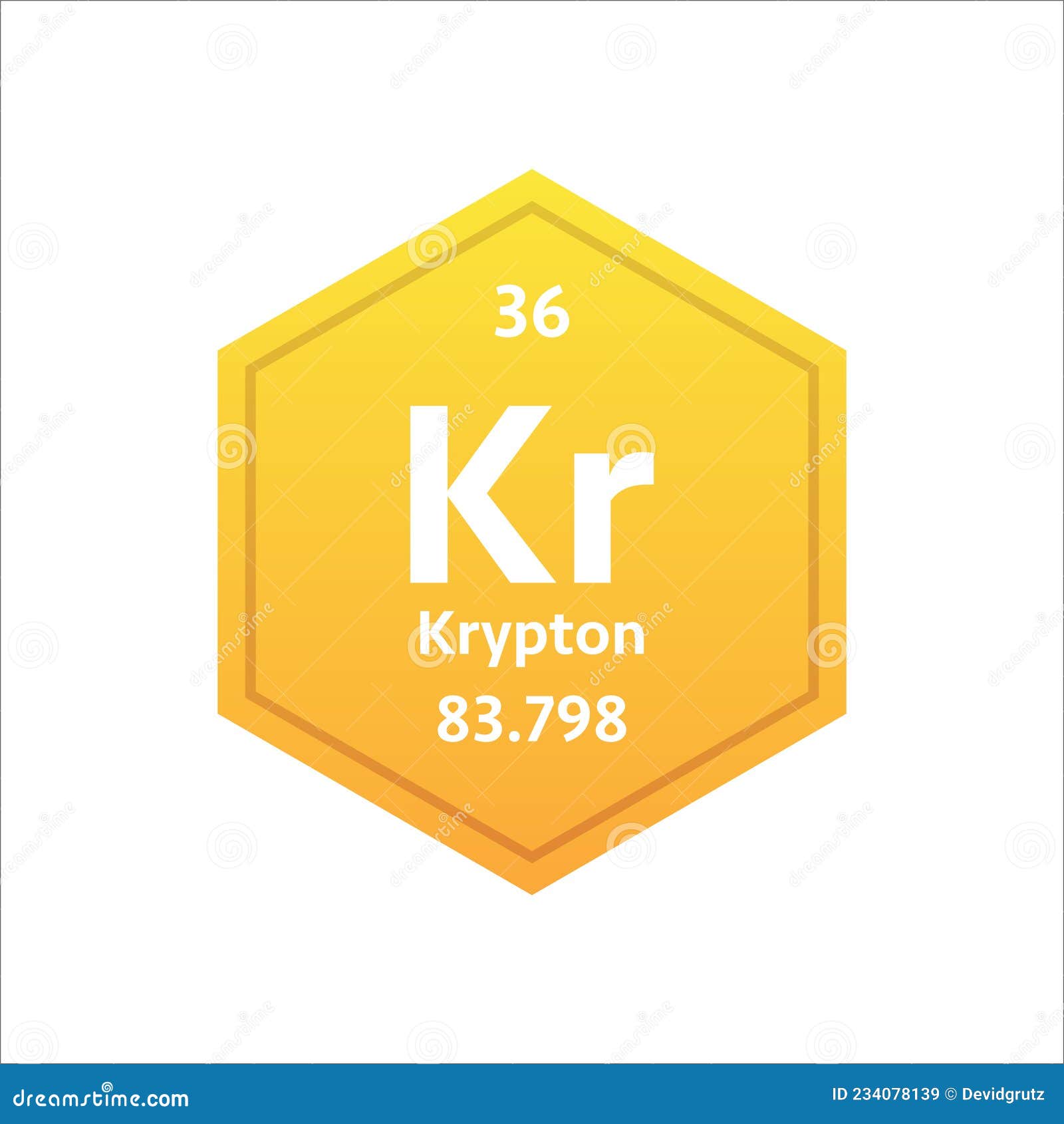 Krypton Symbol. Chemical Element Of The Periodic Table. Vector Stock ...