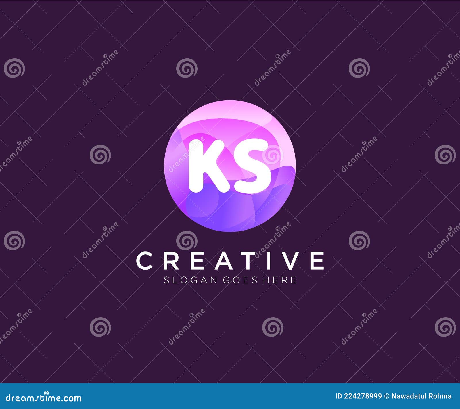 KS Initial Logo with Colorful Circle Template Vector Stock Vector ...