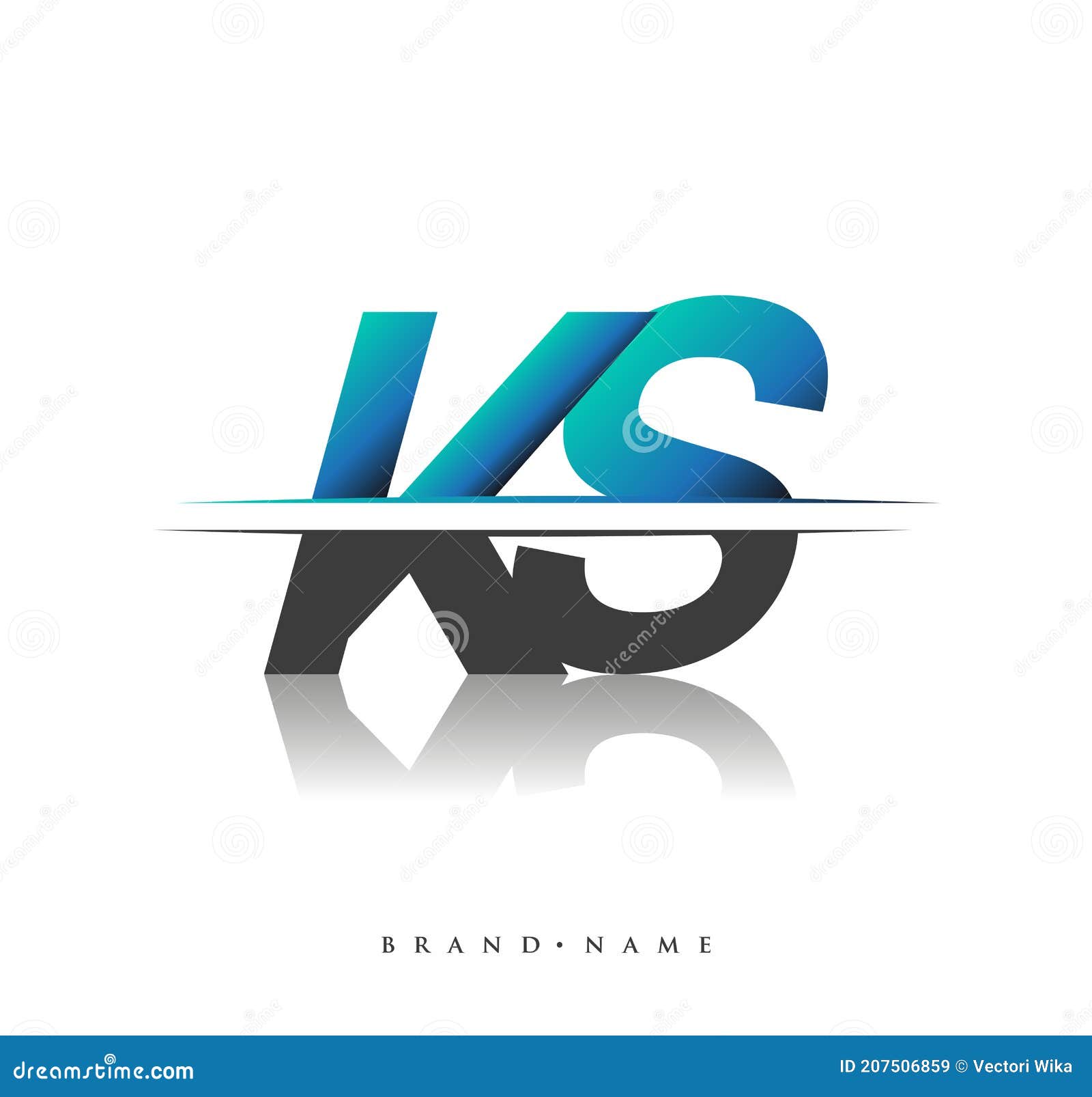 KS Initial Logo Company Name Colored Black and Blue, Simple and Modern ...
