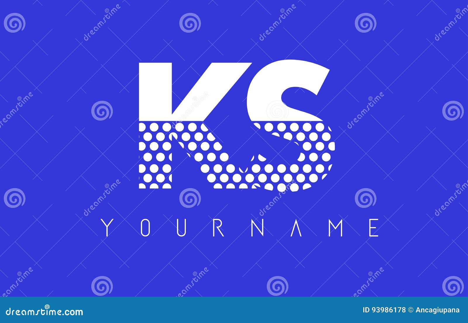 KS K S Dotted Letter Logo Design with Blue Background. Stock Vector ...