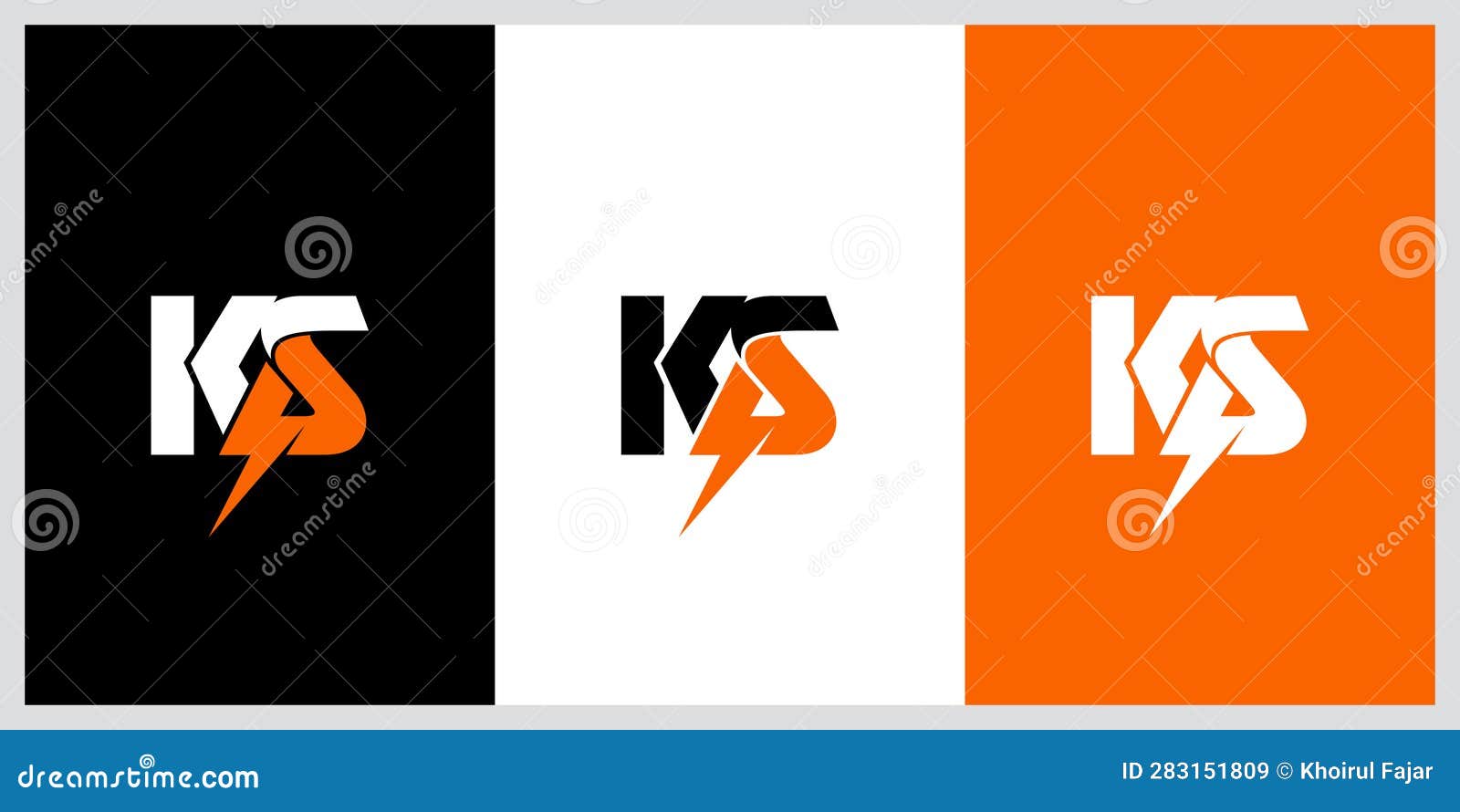 KS Letter Logo Design with Lightning Icon Concept. Vector Illustration ...