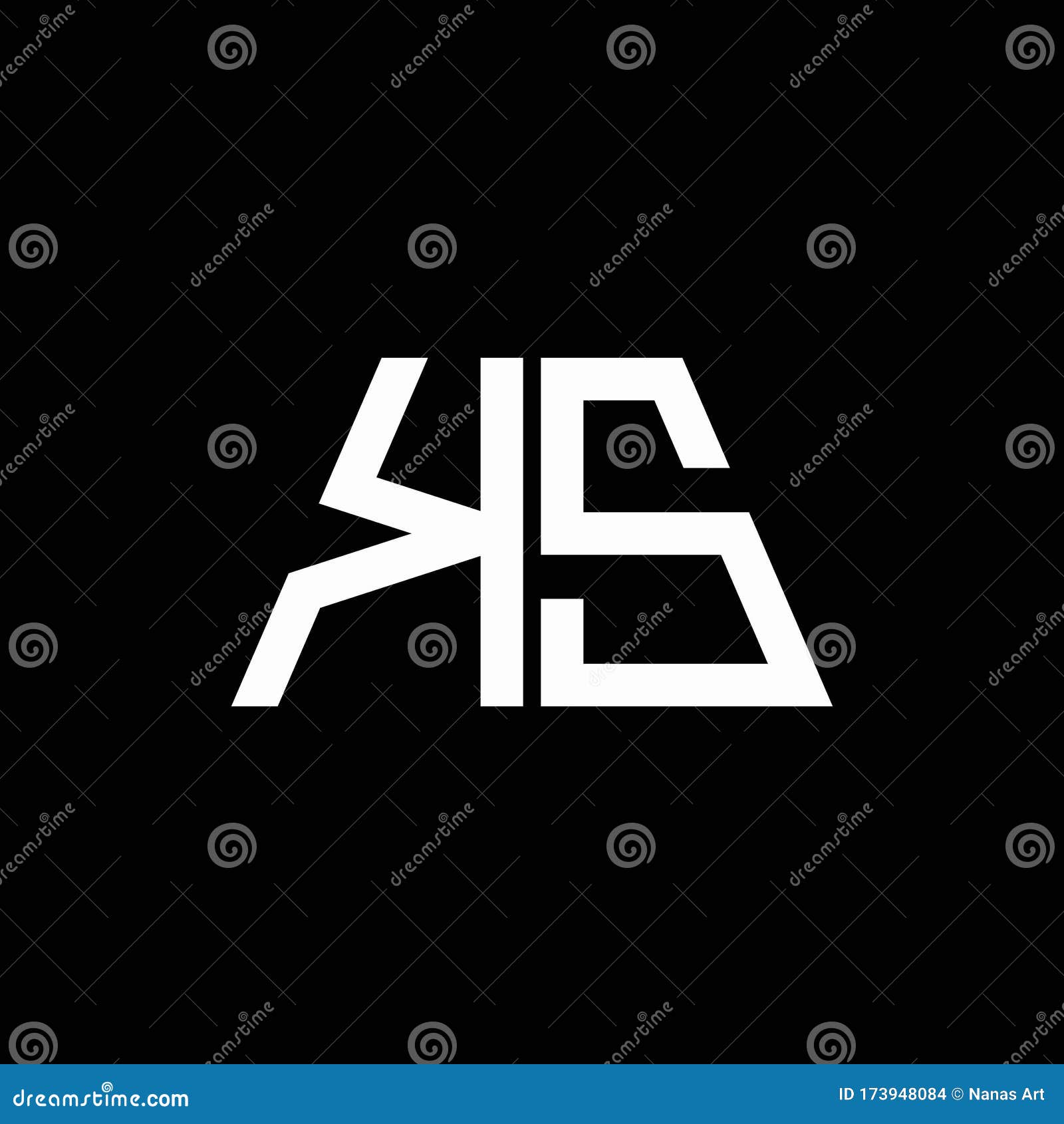 KS Logo Abstract Monogram Isolated on Black Background Stock Vector ...