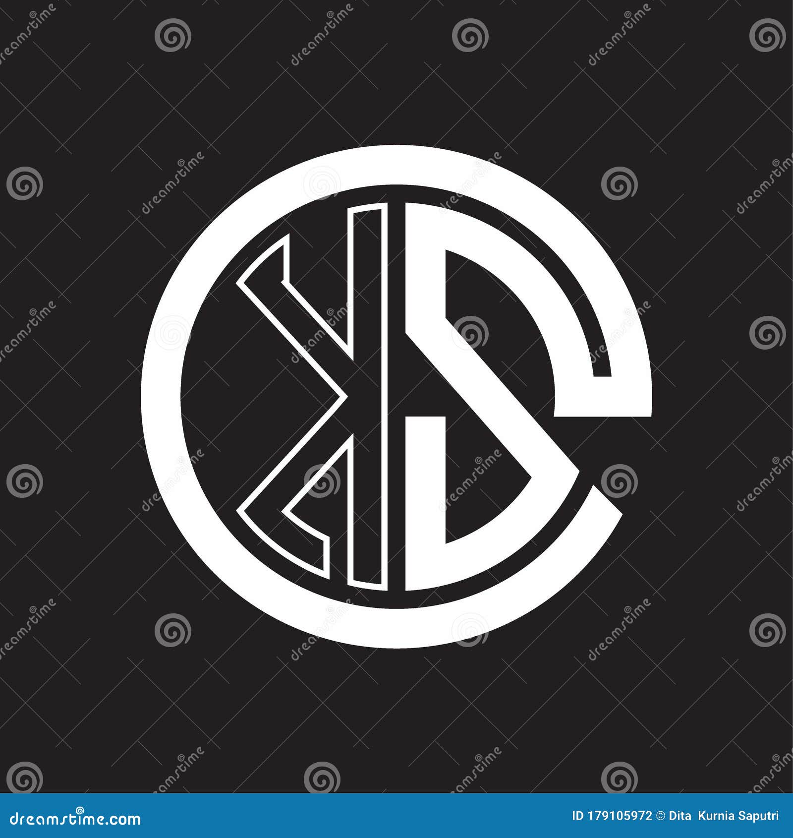 KS Logo with Circle Rounded Negative Space Design Template Stock Vector ...