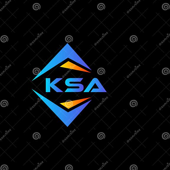 KSA Abstract Technology Logo Design on Black Background. KSA Creative ...