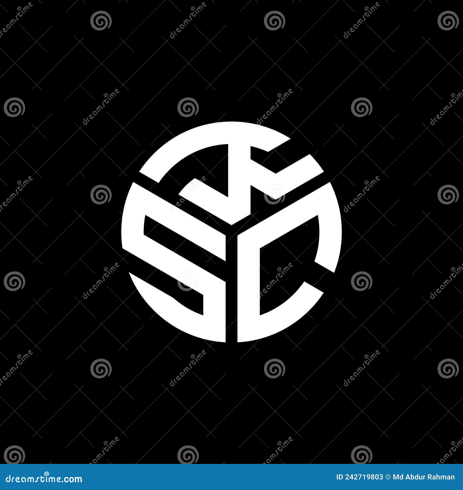 KSC Letter Logo Design on Black Background. KSC Creative Initials ...