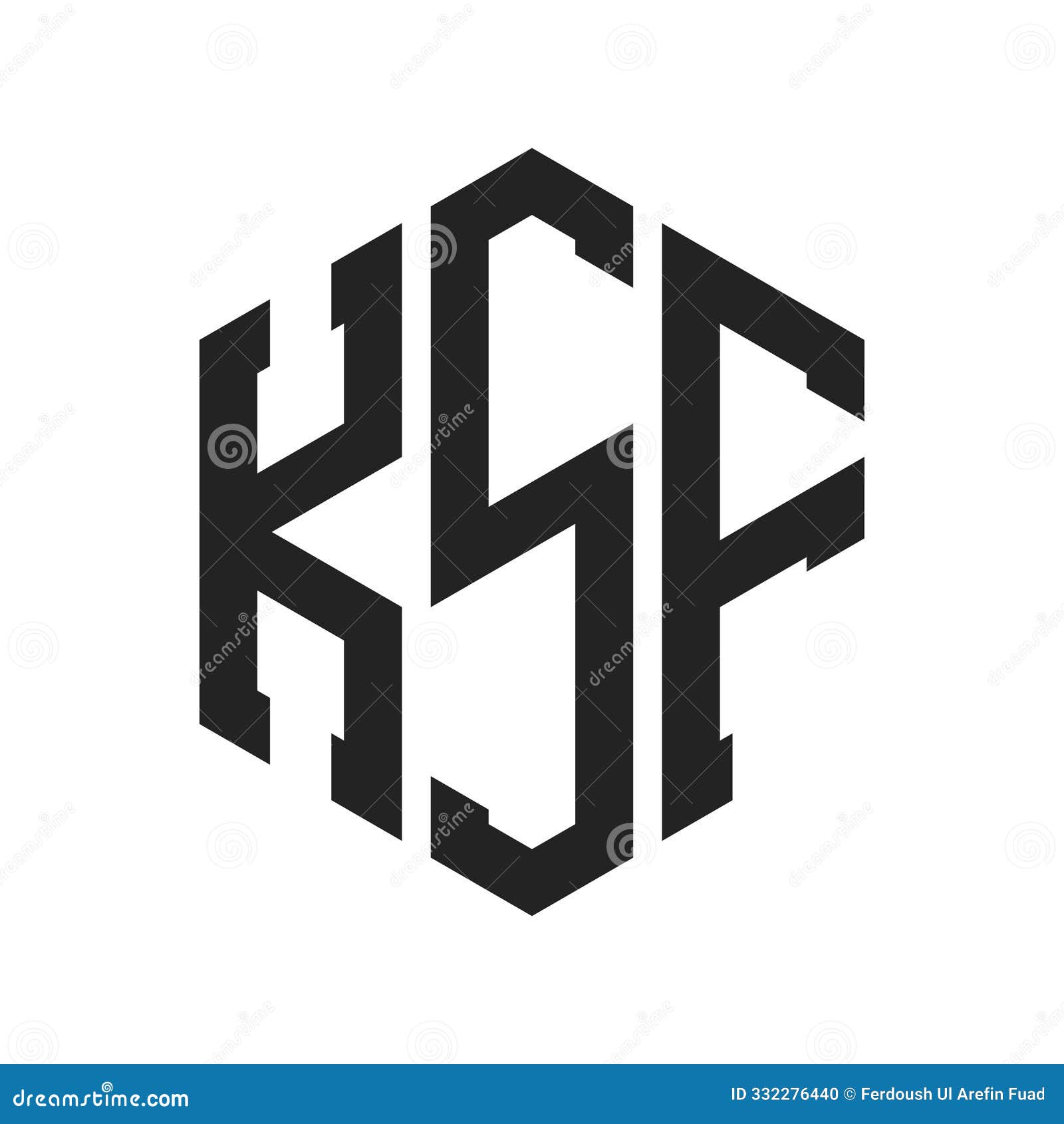 KSF Logo Design. Initial Letter KSF Monogram Logo Using Hexagon Shape ...