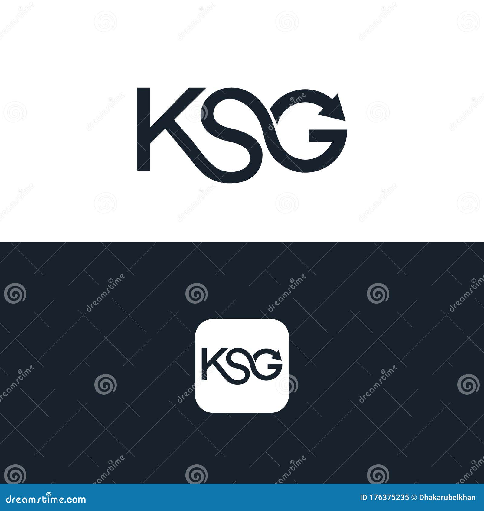 KSG Letter with Arrow Logo Template Vector Design Stock Vector ...