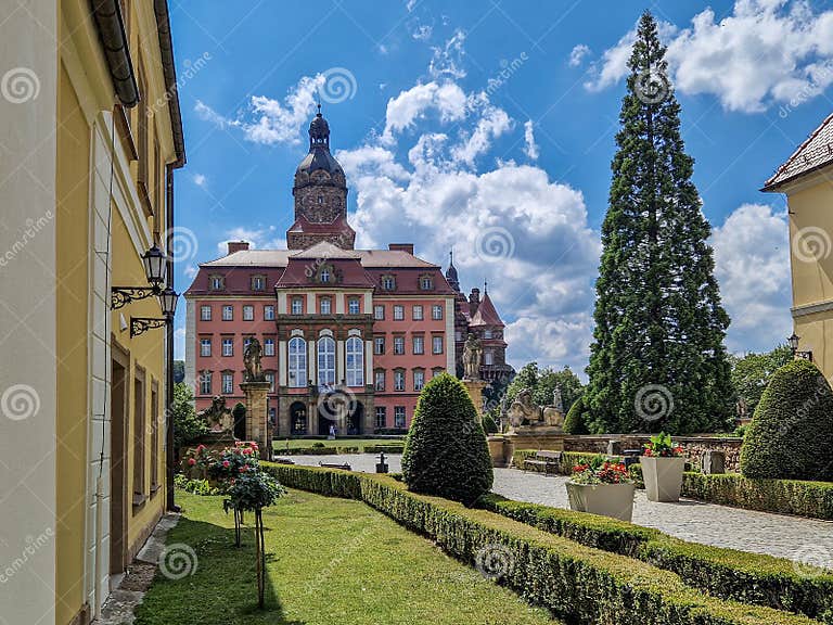Ksi?? Castle, the Third Largest Castle in Poland. Stock Image - Image ...