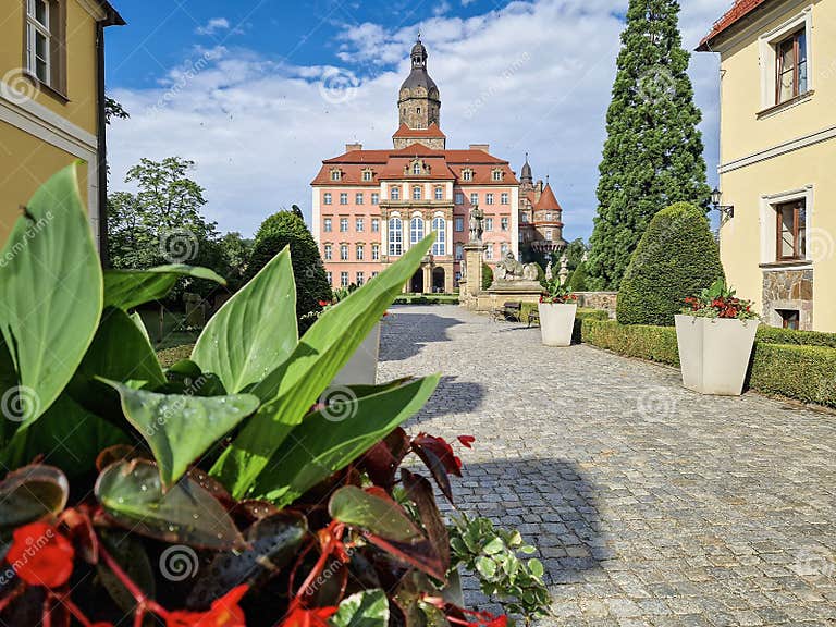 Ksi?? Castle, the Third Largest Castle in Poland. Stock Image - Image ...