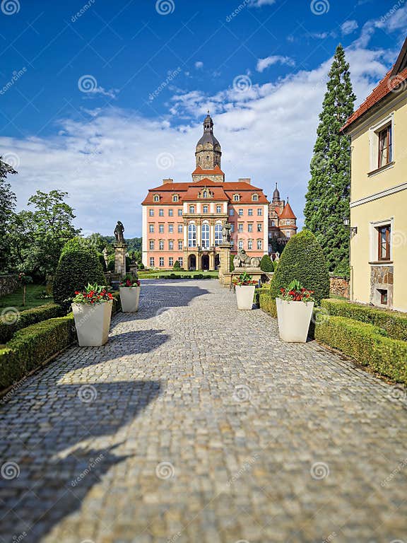 Ksi?? Castle, the Third Largest Castle in Poland. Stock Image - Image ...