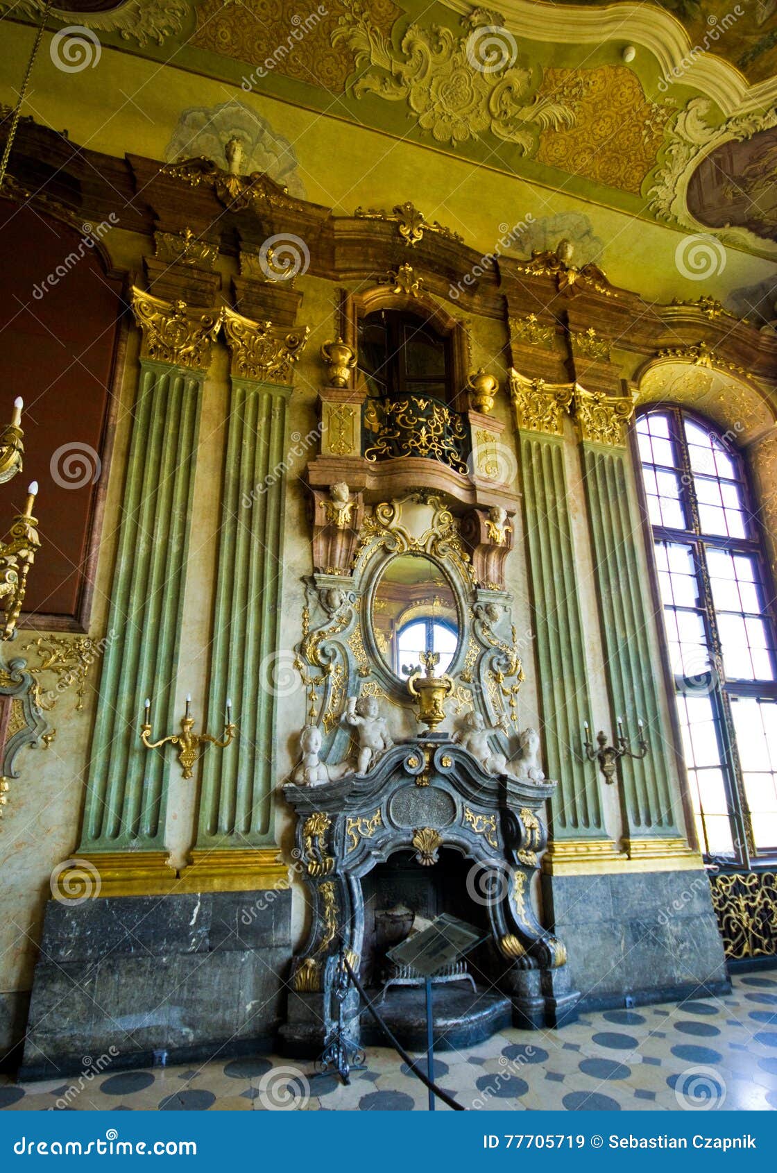 Ksiaz Castle Poland - Fireplace Room Editorial Stock Image - Image of ...