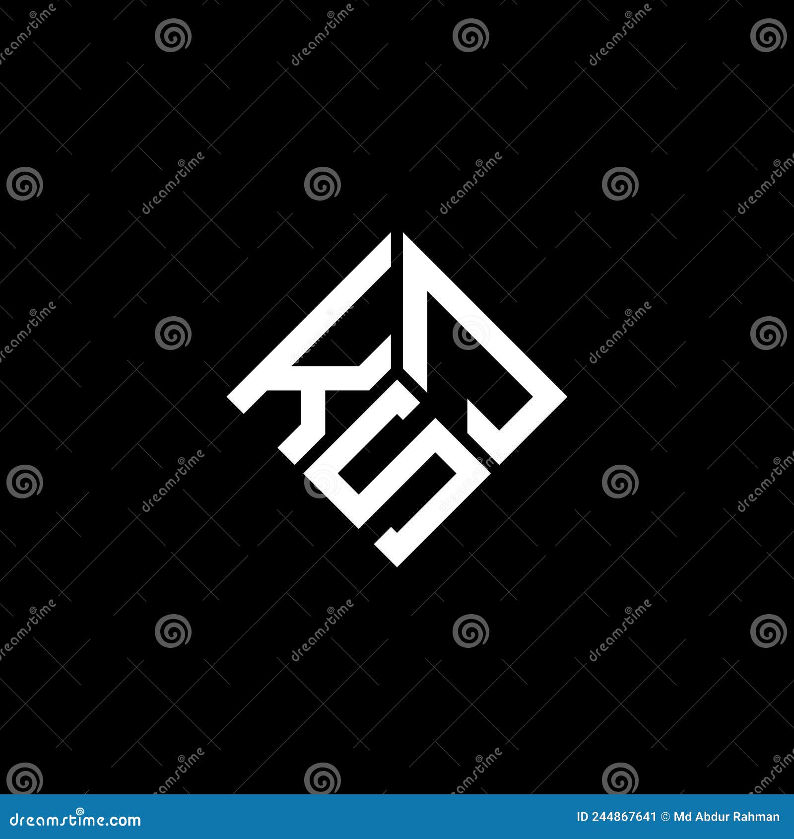 KSJ Letter Logo Design on Black Background. KSJ Creative Initials ...
