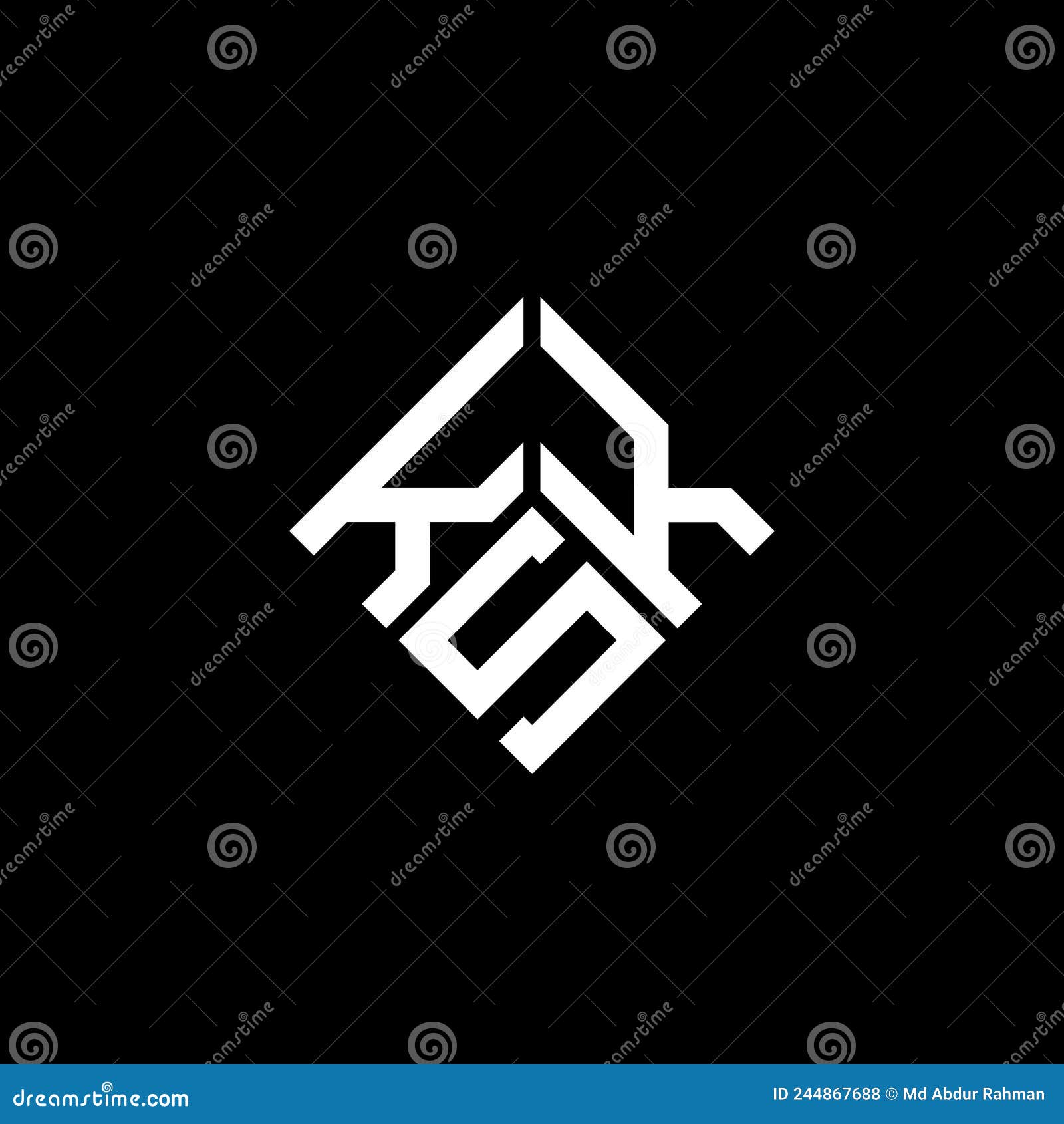 KSK Letter Logo Design on Black Background. KSK Creative Initials ...