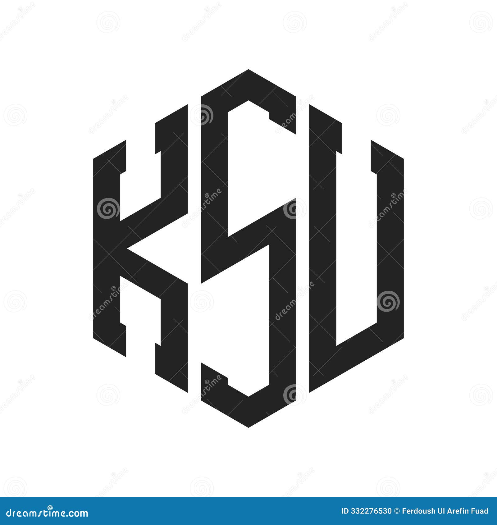 KSU Logo Design. Initial Letter KSU Monogram Logo Using Hexagon Shape ...