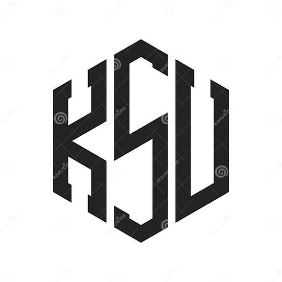 KSU Logo Design. Initial Letter KSU Monogram Logo Using Hexagon Shape ...