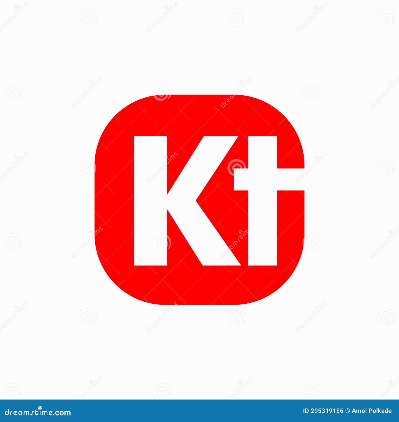 KT Brand Name Vector Monogram with Red Color Stock Illustration ...