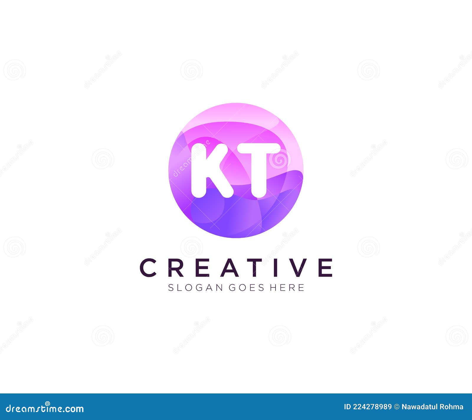 KT Initial Logo with Colorful Circle Template Vector Stock Vector ...
