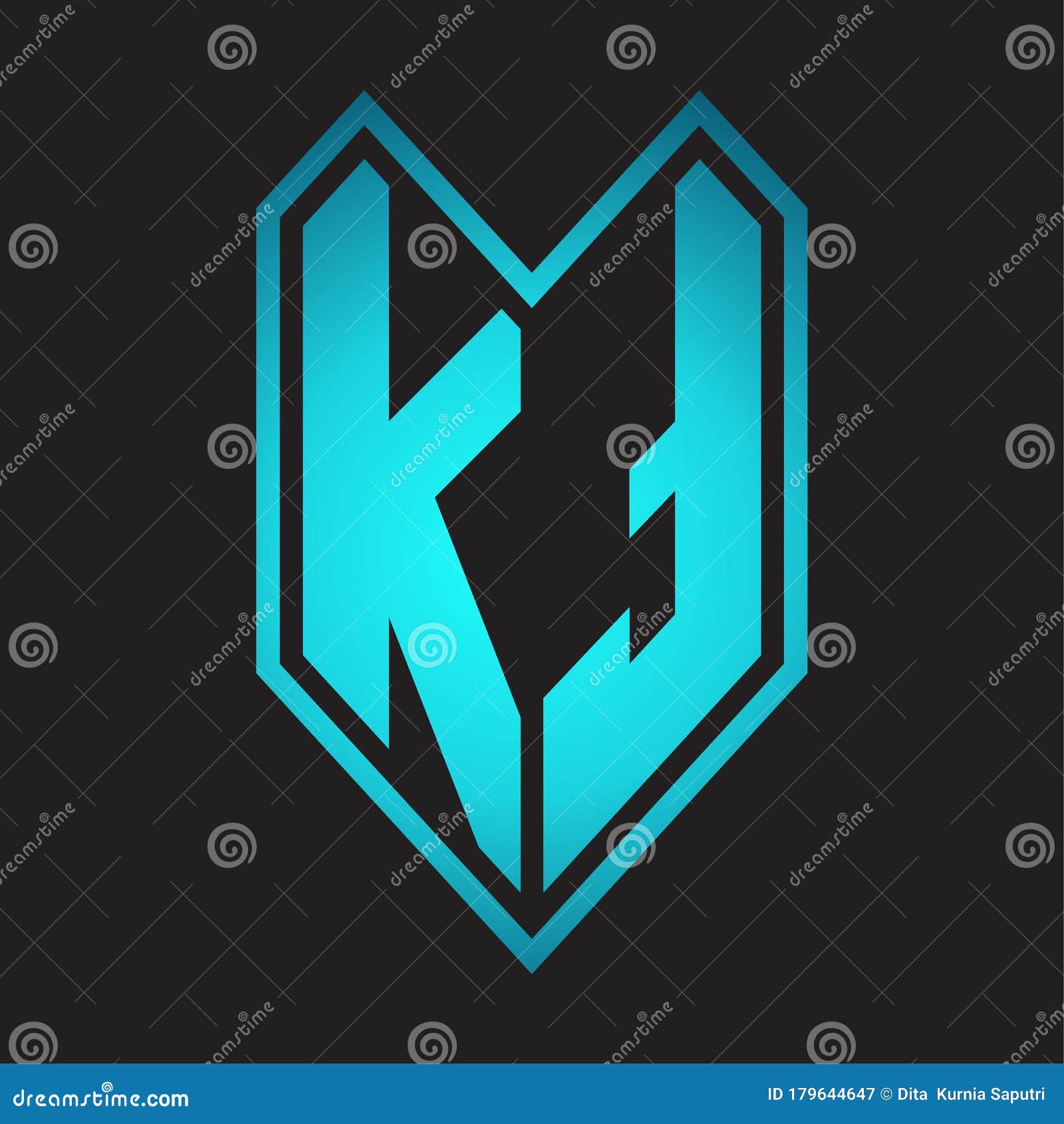 KT Logo Monogram with Emblem Line Style Isolated on Blue Gradient ...
