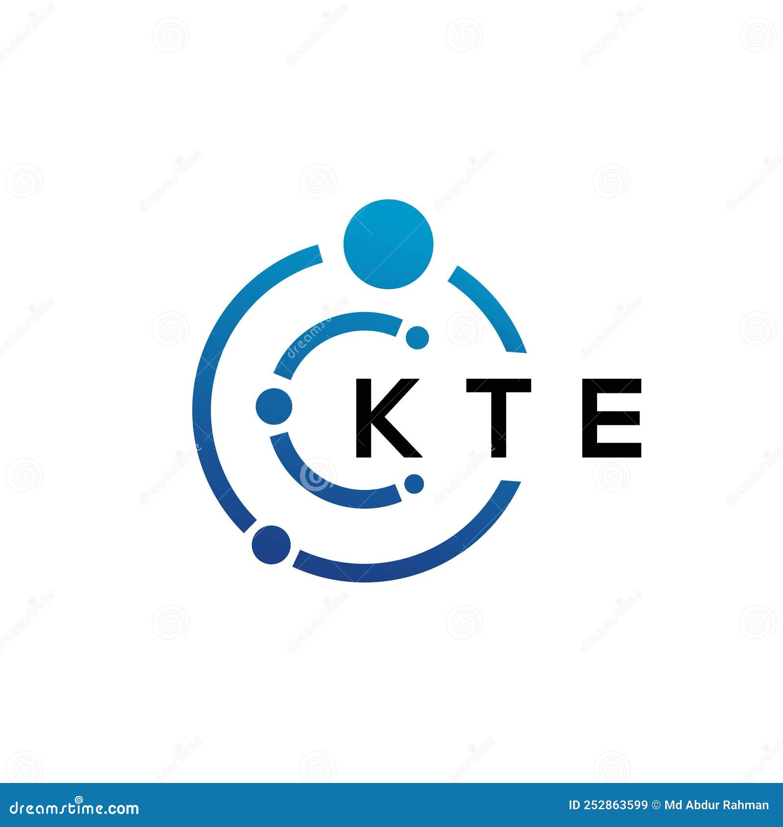 KTE Letter Technology Logo Design on White Background. KTE Creative ...