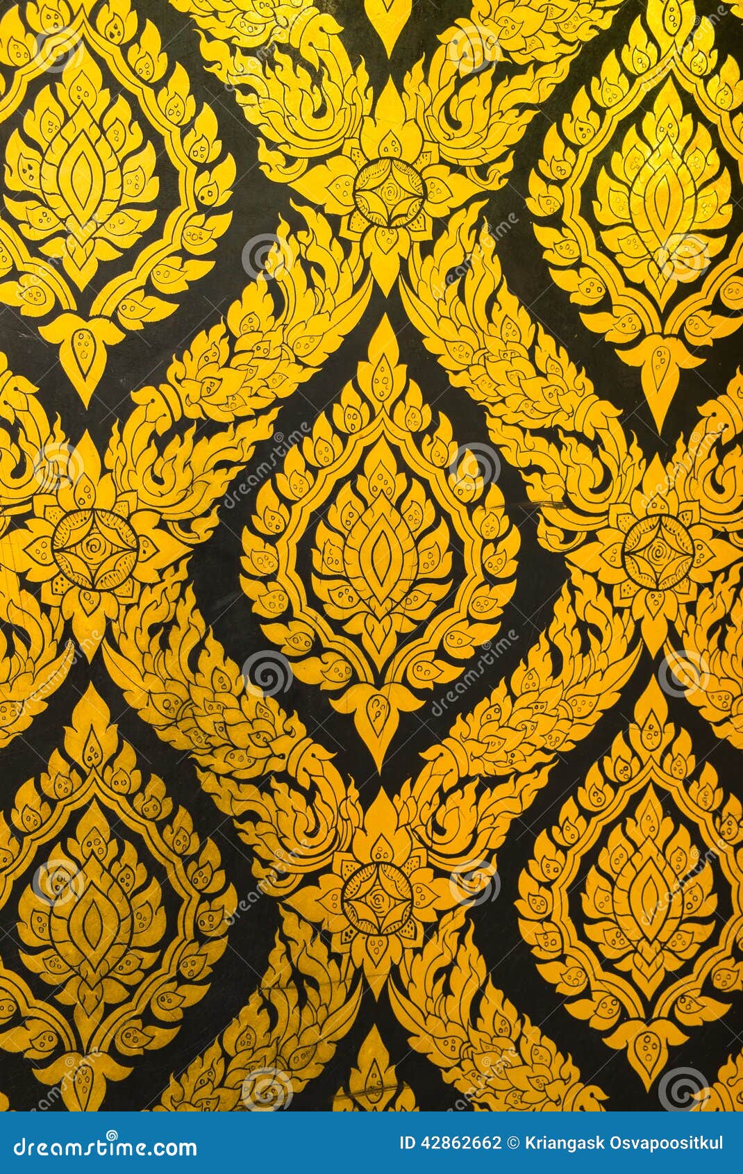 Texture Art Thai Style on the Wall Editorial Photography - Image of ...