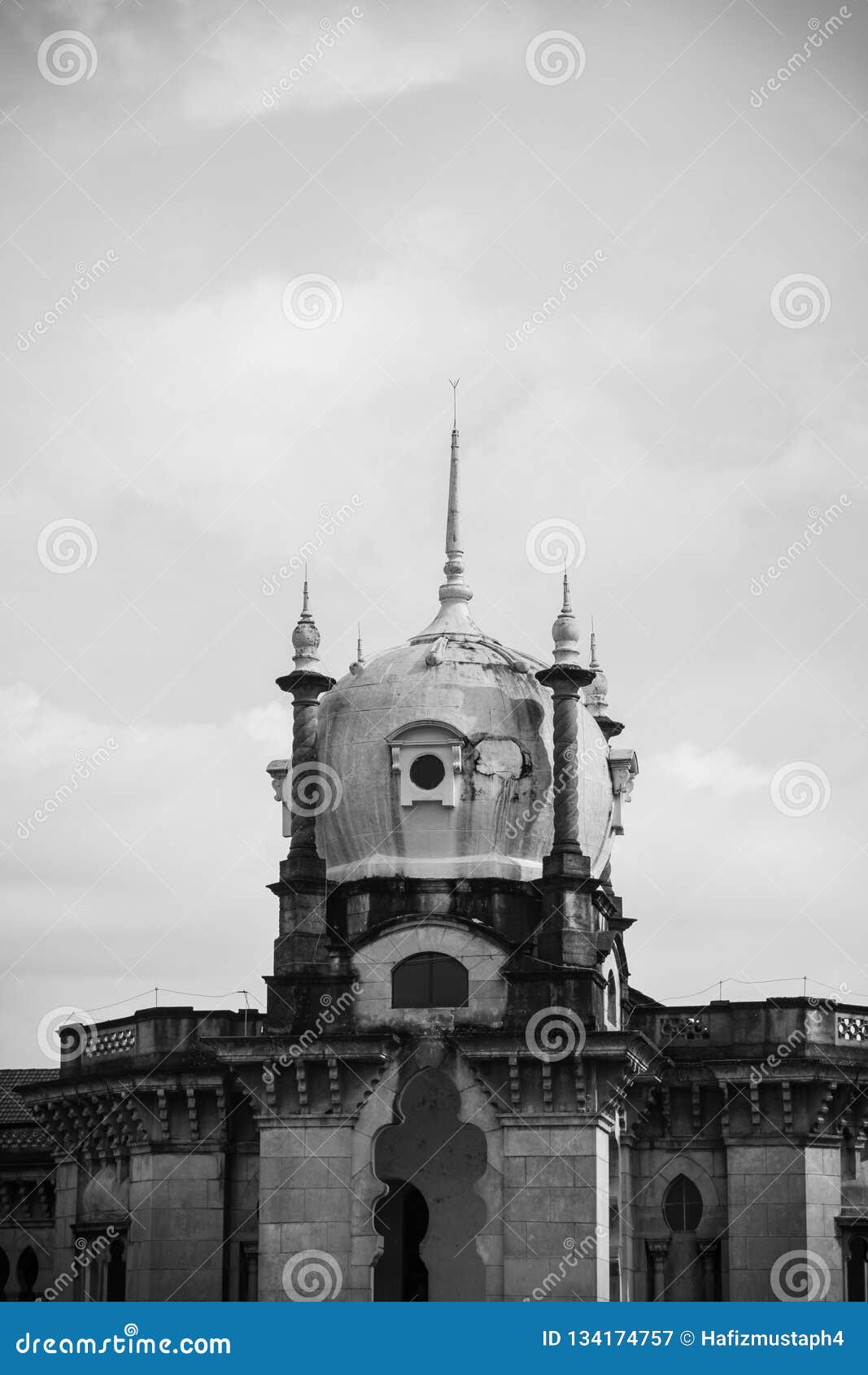 Old Building with Dome Tower in Black and White Editorial Photography ...