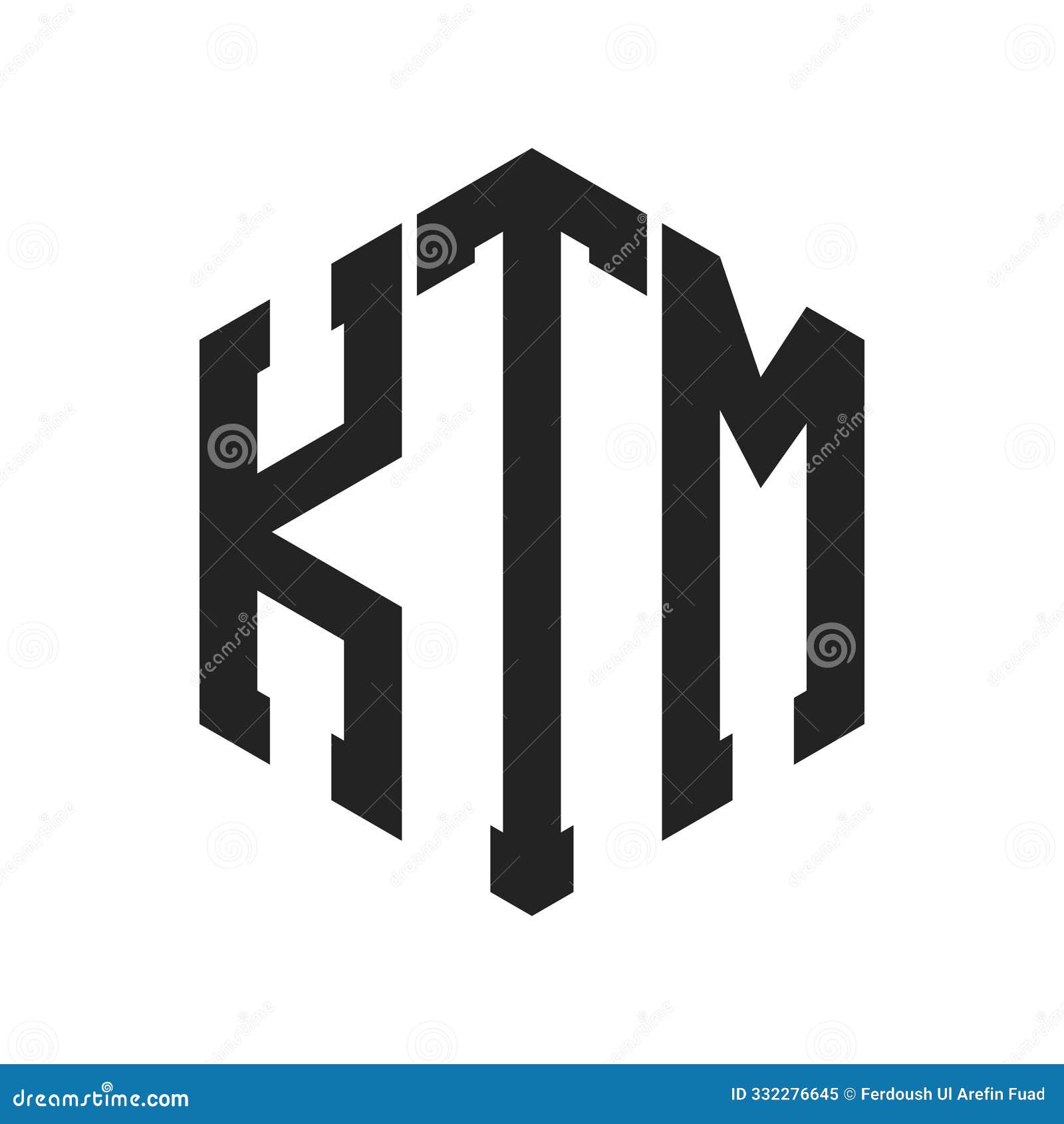 KTM Logo Design. Initial Letter KTM Monogram Logo Using Hexagon Shape ...