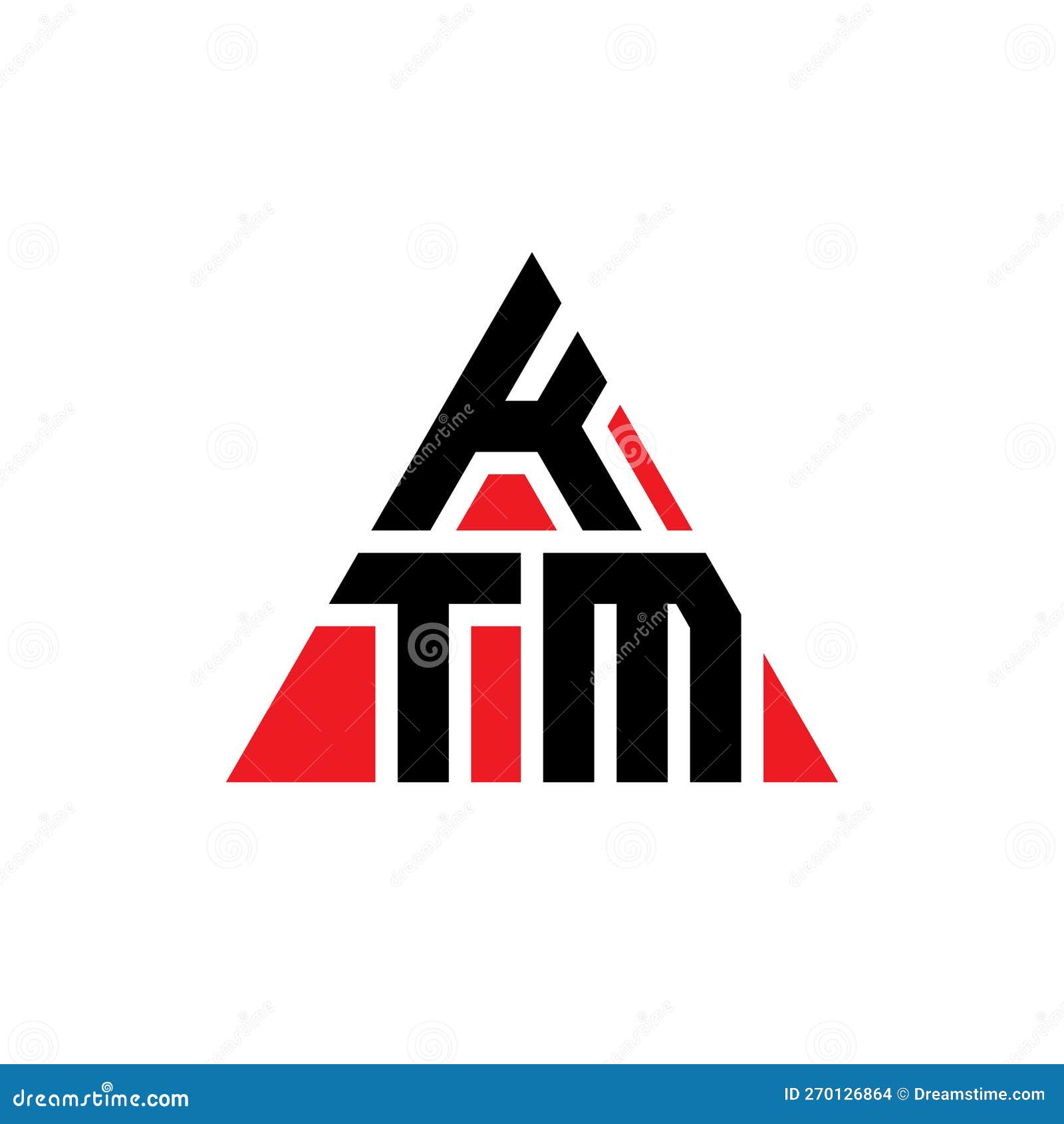 KTM Triangle Letter Logo Design with Triangle Shape. KTM Triangle Logo ...