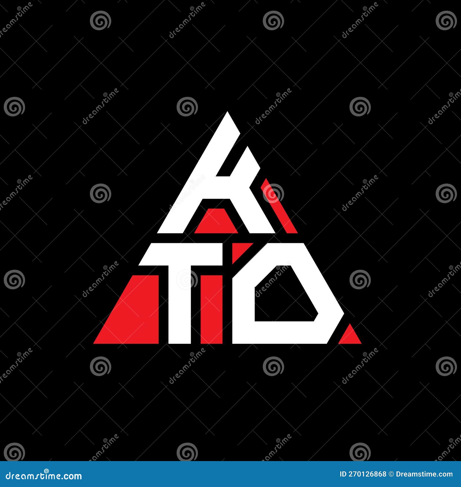 KTO Triangle Letter Logo Design with Triangle Shape. KTO Triangle Logo ...